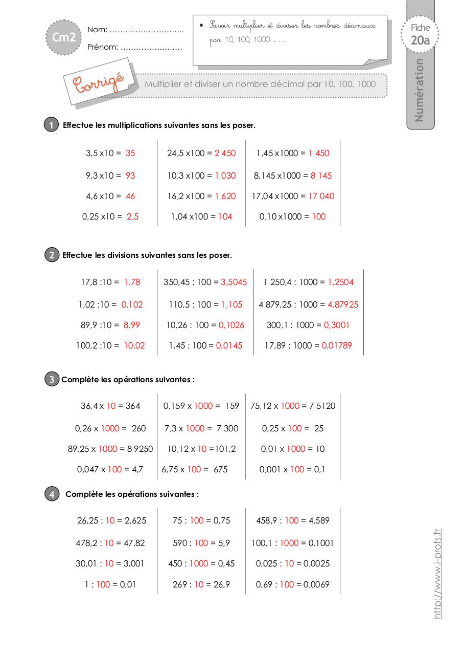 Les Nombres De 0 A 1000